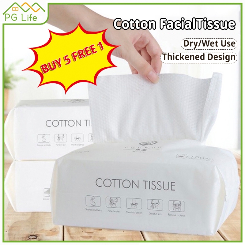 【Buy5 Free1】100Pcs Facial Tissue Towel Disposable Cotton Face Towel ...