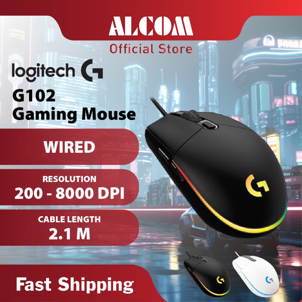 LOGITECH G102 Gaming Mouse with Customizable RGB Lighting, 6 Programmable Buttons, Gaming Grade ...