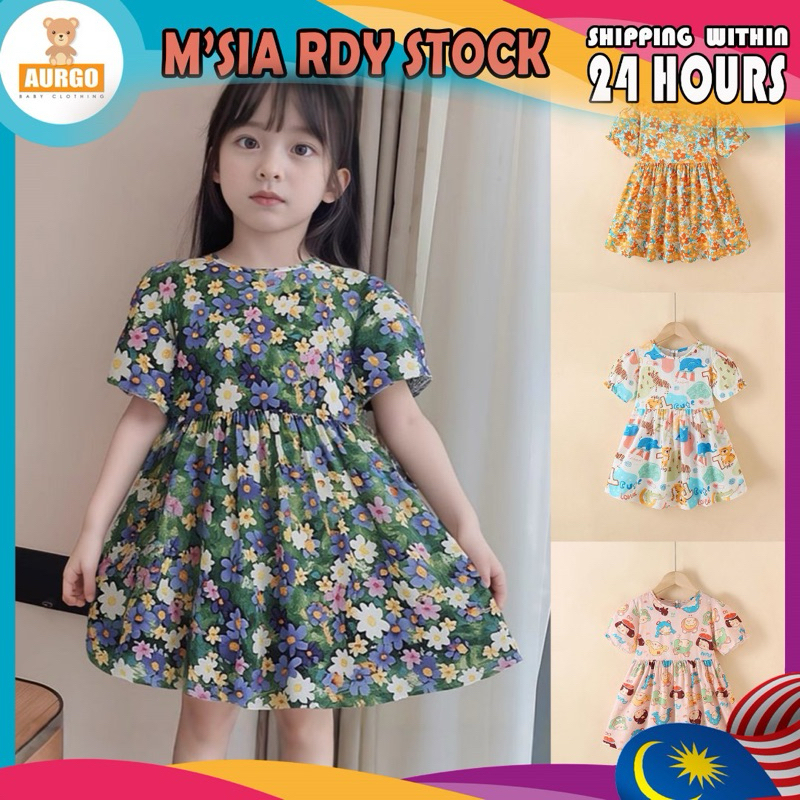 Baby girl dress baju budak perempuan girl dresses flower small fresh ...