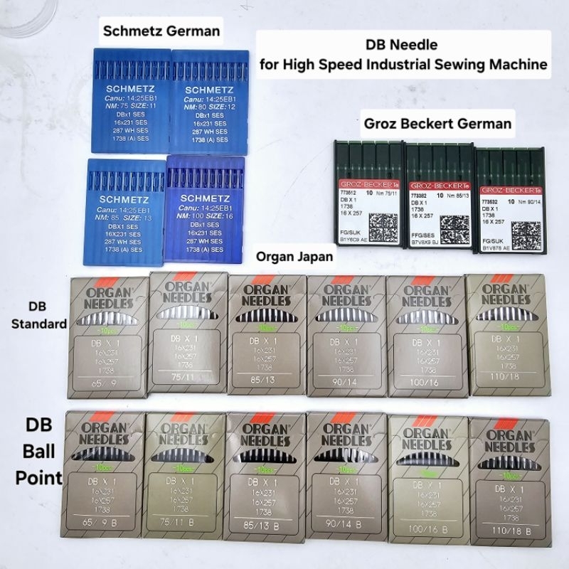 Groz Beckert/ Schmetz/ Organ DB Needle Jarum DB mesin industri Original , for High Speed ...