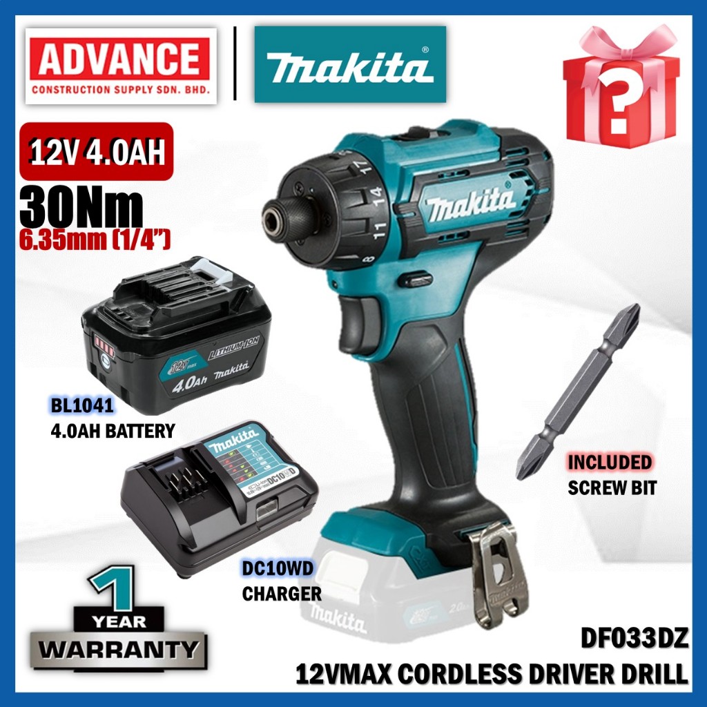 MAKITA DF033DZ 12Vmax Cordless Driver Drill 10MM (3/8") | Shopee Malaysia