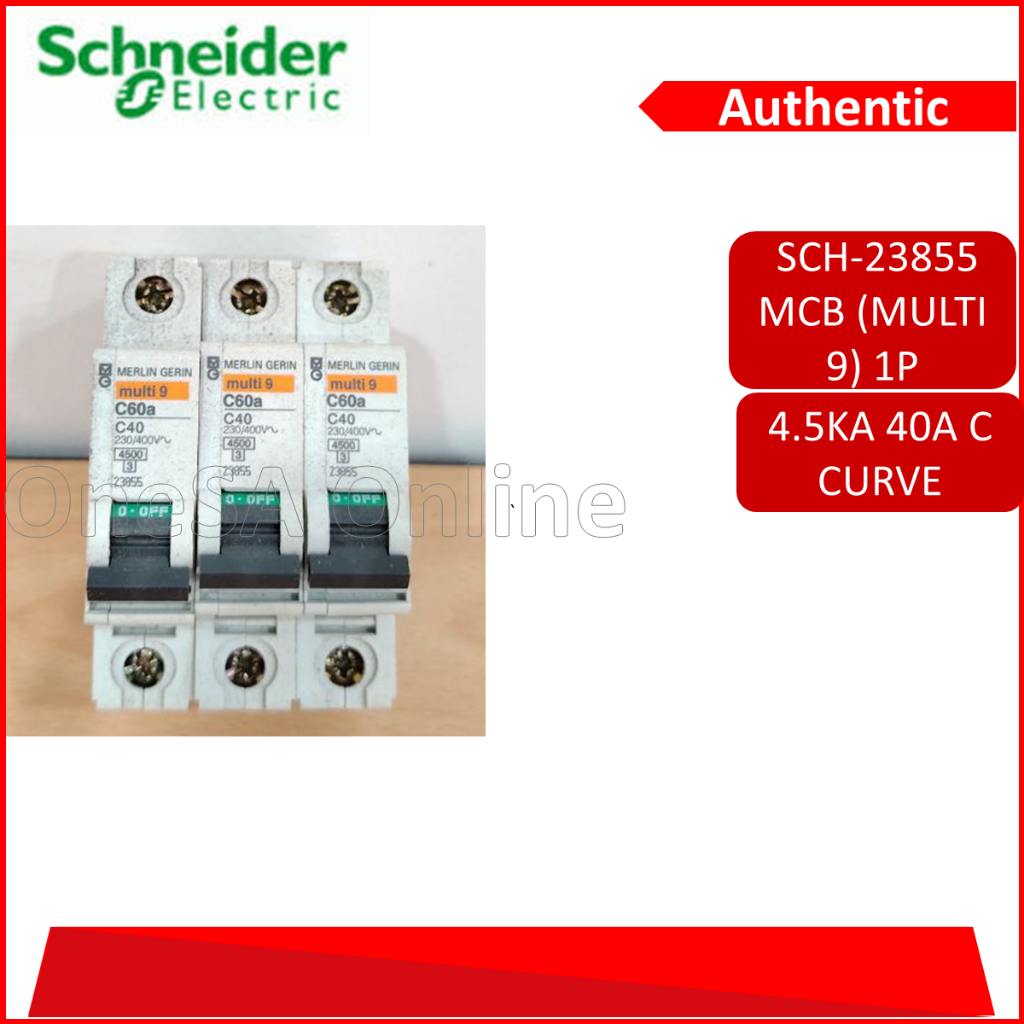 SCHNEIDER MCB (MULTI 9) 1P 4.5KA 40A ~ C CURVE(SCH-23855) | Shopee Malaysia