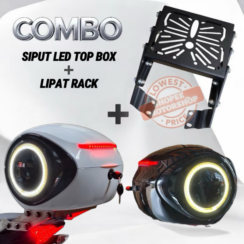 LED Top Box Alien Siput Motor 35l Black Grey White Box Motor Y15zr ...