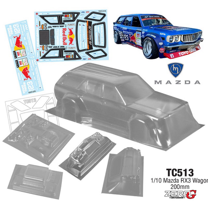 Team C TeamC TC513 1/10 Mazda RX3 Wagon 200mm Rc Rwd Drift Car ...