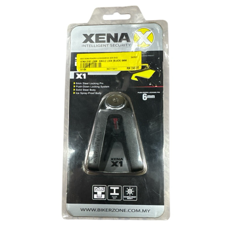 XENA DISC LOCK(X1) - SINGLE LOCK (BLACK) 6MM | Shopee Malaysia