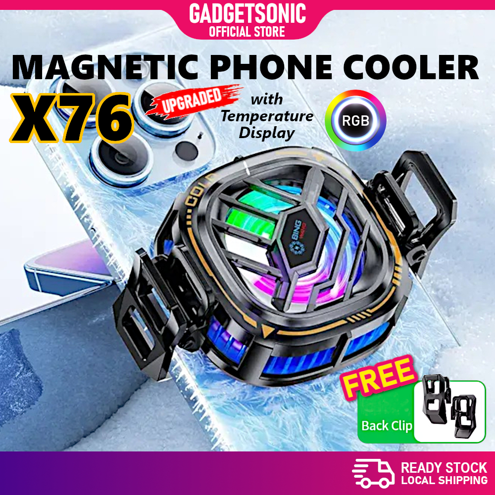 Magnetic Phone Cooler X76 Mobile Gaming Universal Fast Cold Ice Cooling ...