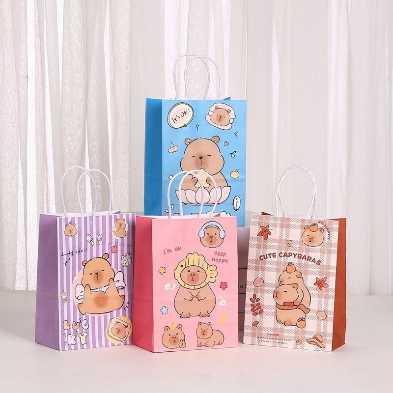 Capybara/Labubu Paper Bag Doorgift Bag Goodies Bag Cartoon Beg Hadiah ...