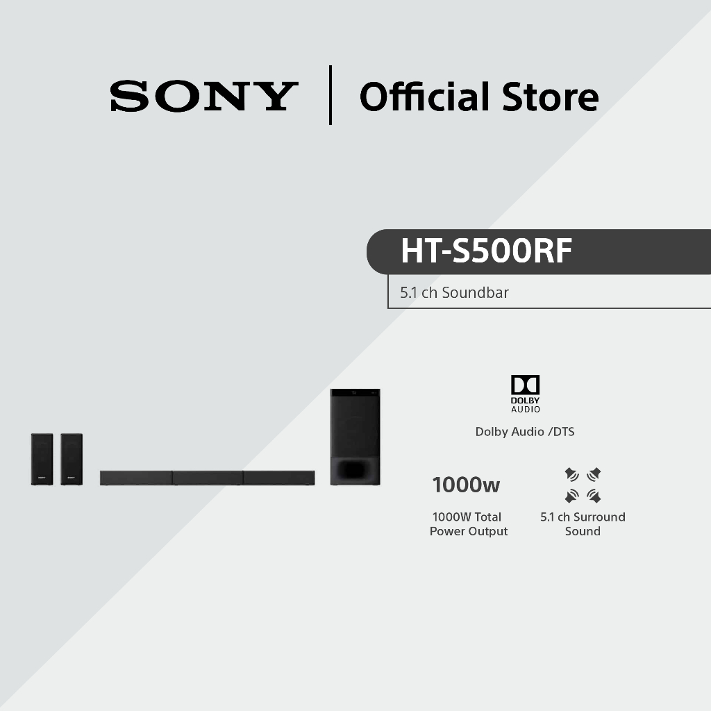 Sony HT-S500RF 5.1ch Home Cinema Soundbar System | Dolby Audio | Real ...