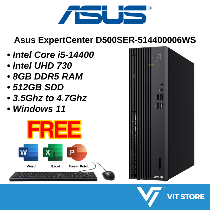 ASUS PC Komputer EXPERTCENTER D500SER-514400006WS i5-14400 Intel Graphics 8GB DDR5 512GB SSD W11 ...