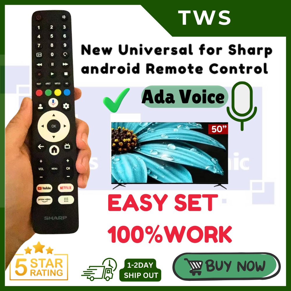 New SHARP 4K UHD HDR Google LED TV Remote Control SH-V10 Suitable For ...