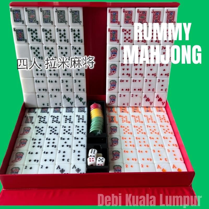 Rummy Mahjong LAMI MAHJONG 4 Players K1 Size Ready Stock 拉米 拉美 麻将 4人 ...