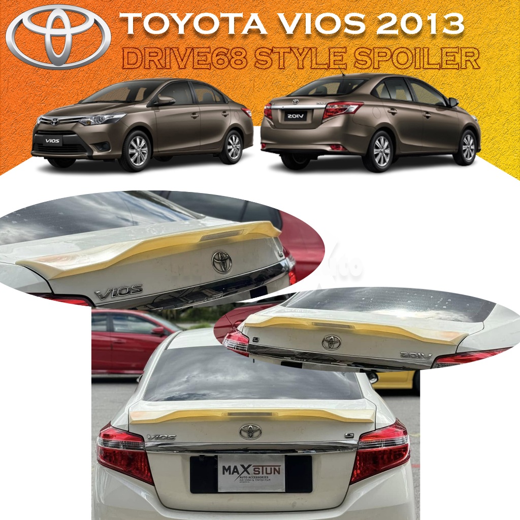 TOYOTA VIOS 2013 D68 STYLE SPOILER MATERIAL ABS UNPAINT REAR STYLE ...