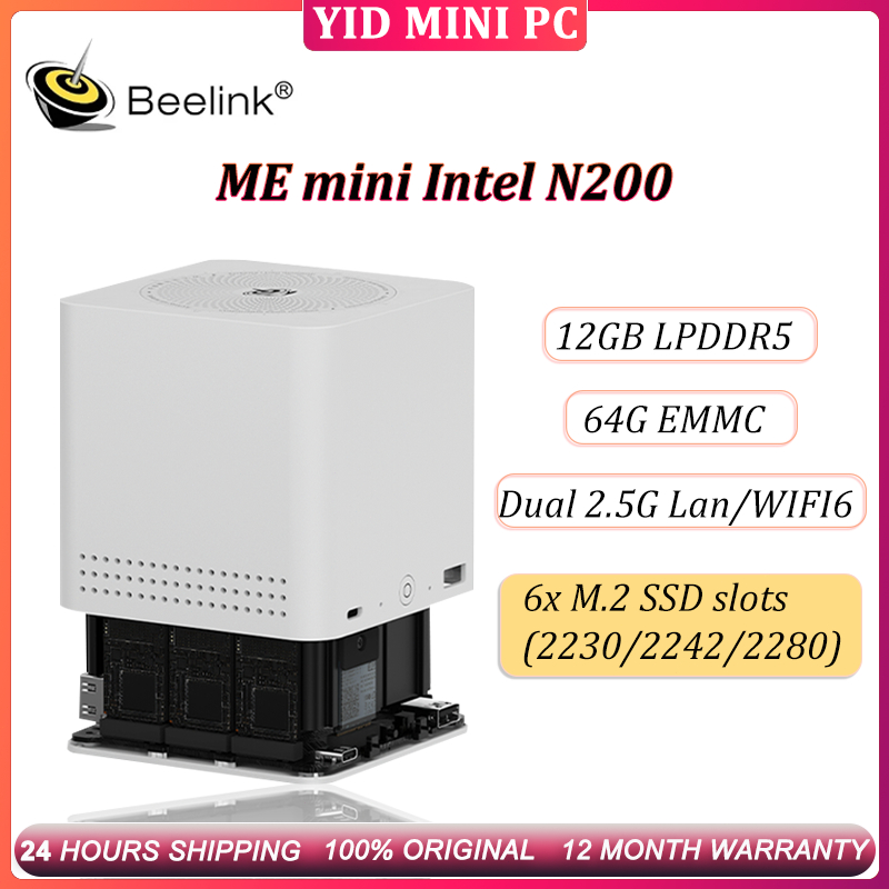 Beelink ME MINI Intel N200 MINI PC 12G LPDDR5 64G EMMC 0G SSD 6 Slots M ...
