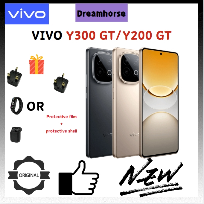 【BRAND NEW】VIVO Y300 GT/ Y200 GT Snapdragon 7 Gen 3 6.78 inches 6000 mAh 80W Wired NFC ...