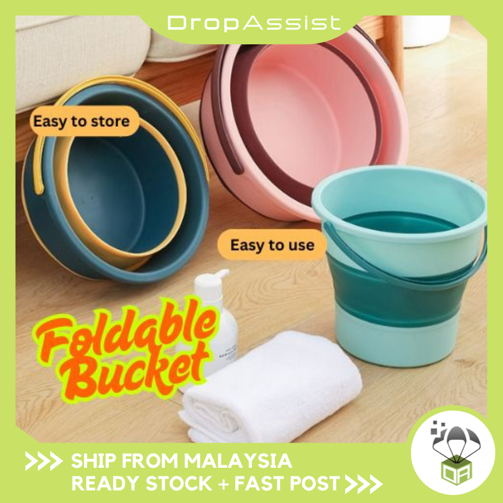 DROPASSIST 2106 Foldable Collapsible Bucket Pail Water Washing Cleaning ...