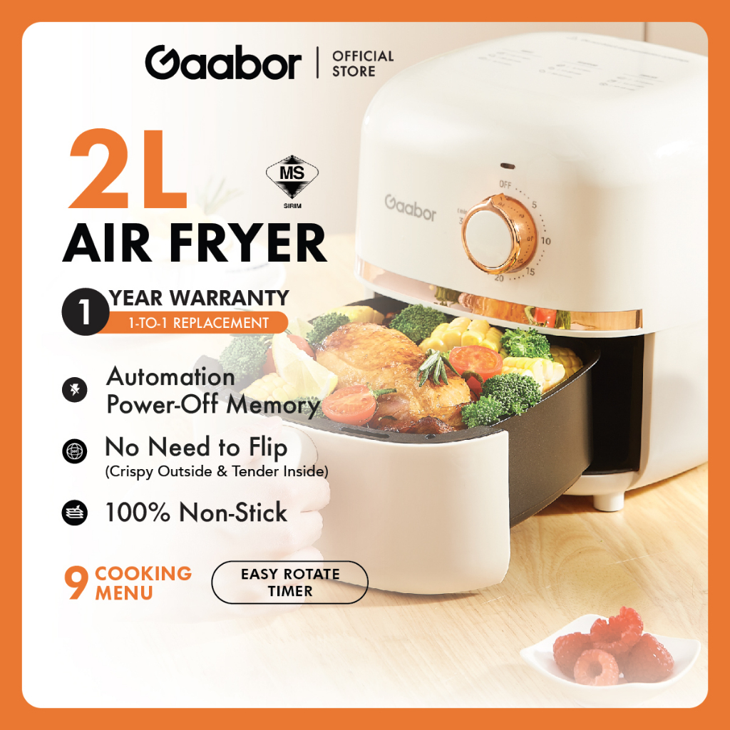 Gaabor Homepro Mini Air Fryer With 9 Menu Functions & 3D Hot Air ...