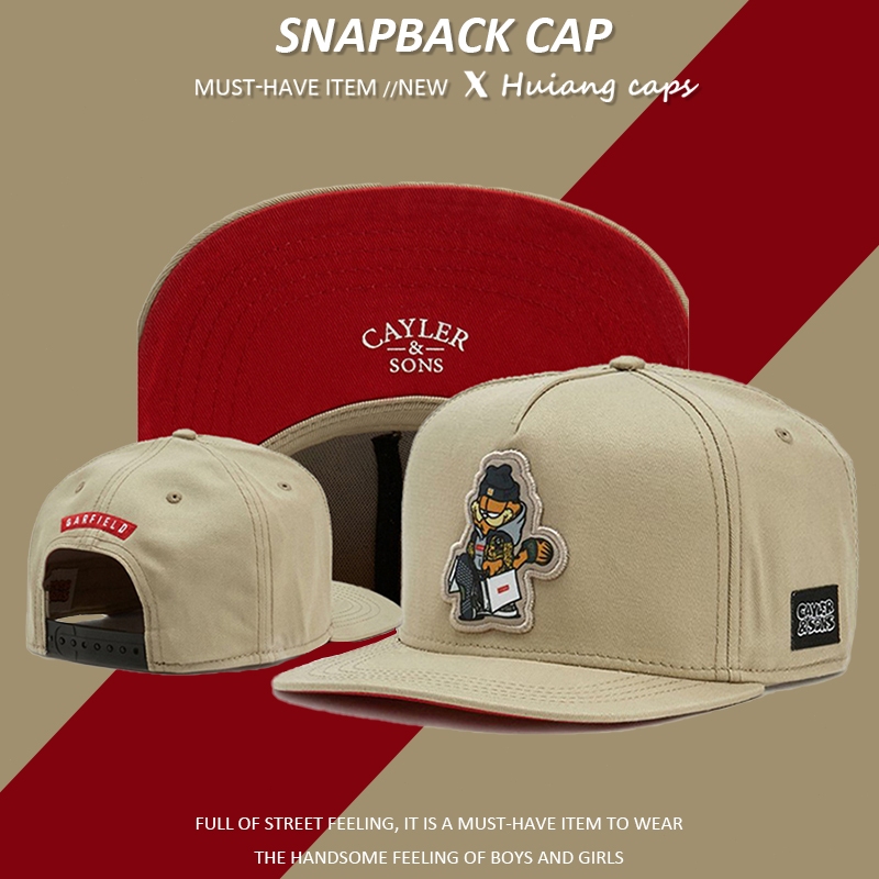 High-quality baseball cap stylish Garfield flat-brim hat sweat ...