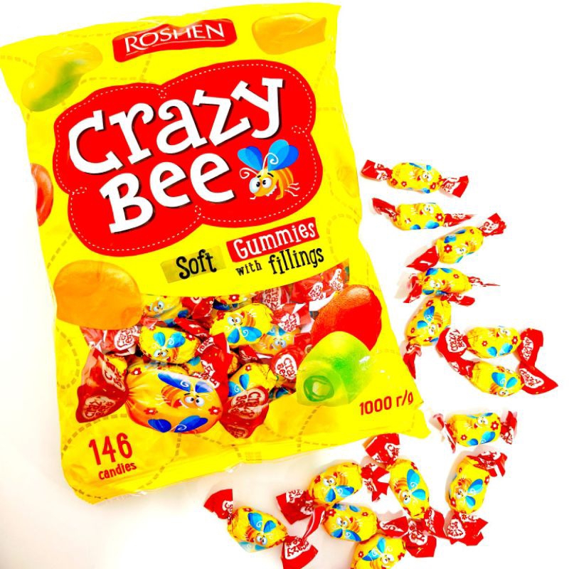 Roshen Crazy Bee Soft Gummy / Crazy Bee Fruity Gummy With Fruit Jam ...