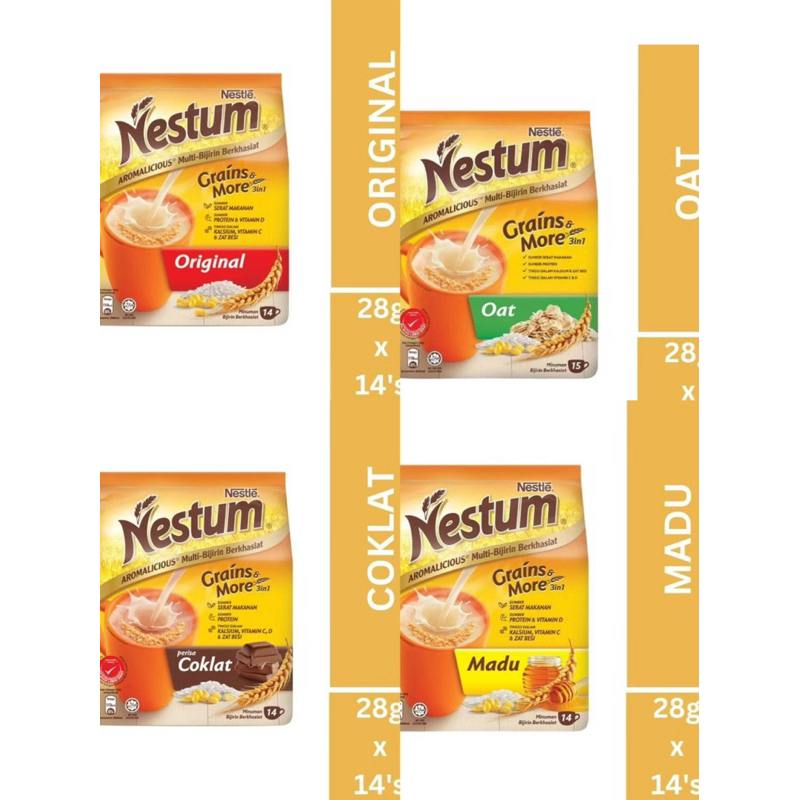 NESTLE NESTUM Grains & More 3 in1 Original 14 Packet 28g | Shopee Malaysia