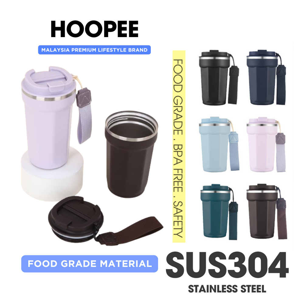 510ml Portable Coffee Travel Mug Coffee Cup Tumbler SUS304 Stainless ...