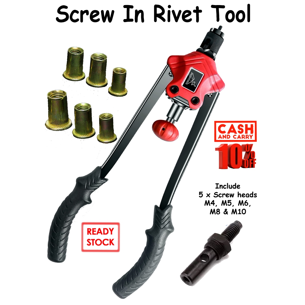 Screw In Rivet Tool, Manual Rivet Machine/ Skru Masuk Alat Rivet ...