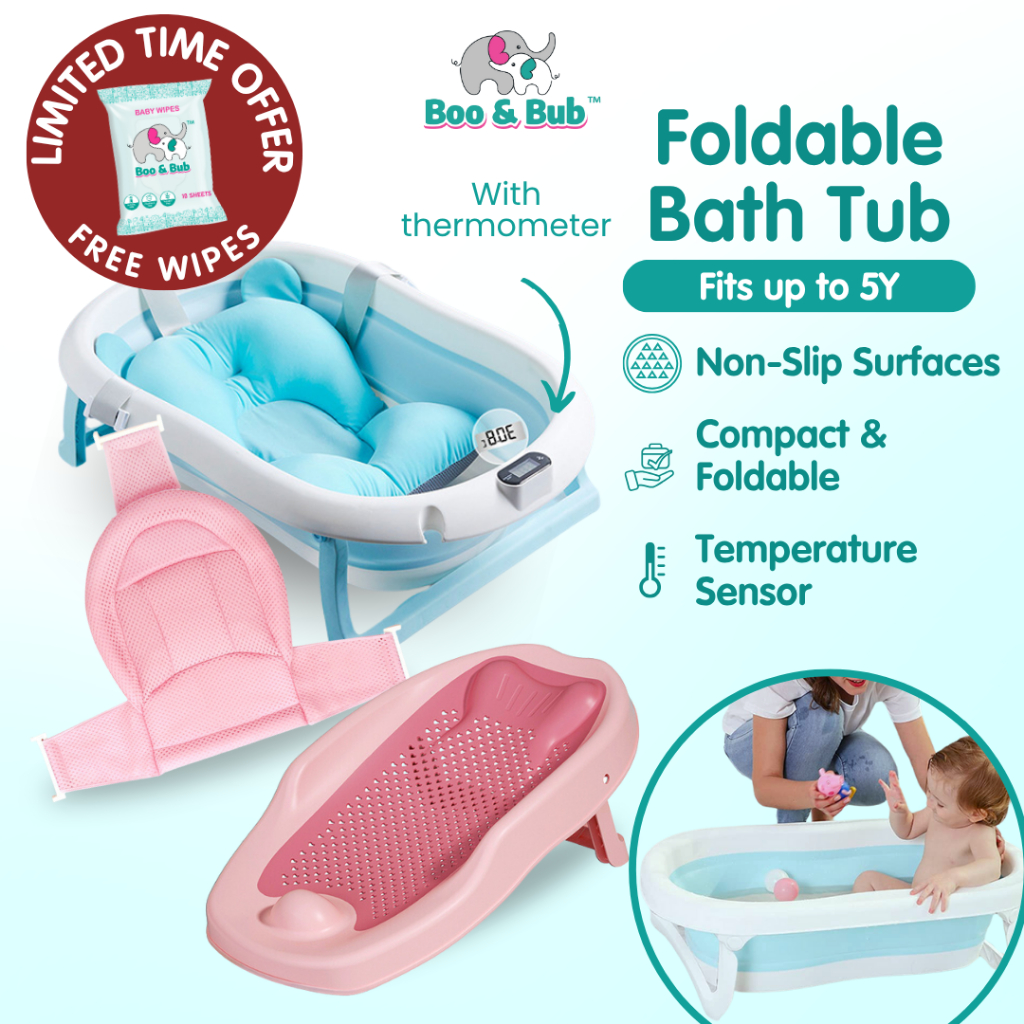 Boo & Bub Foldable Baby Bath Tub Bath Stand bath seat shower net ...