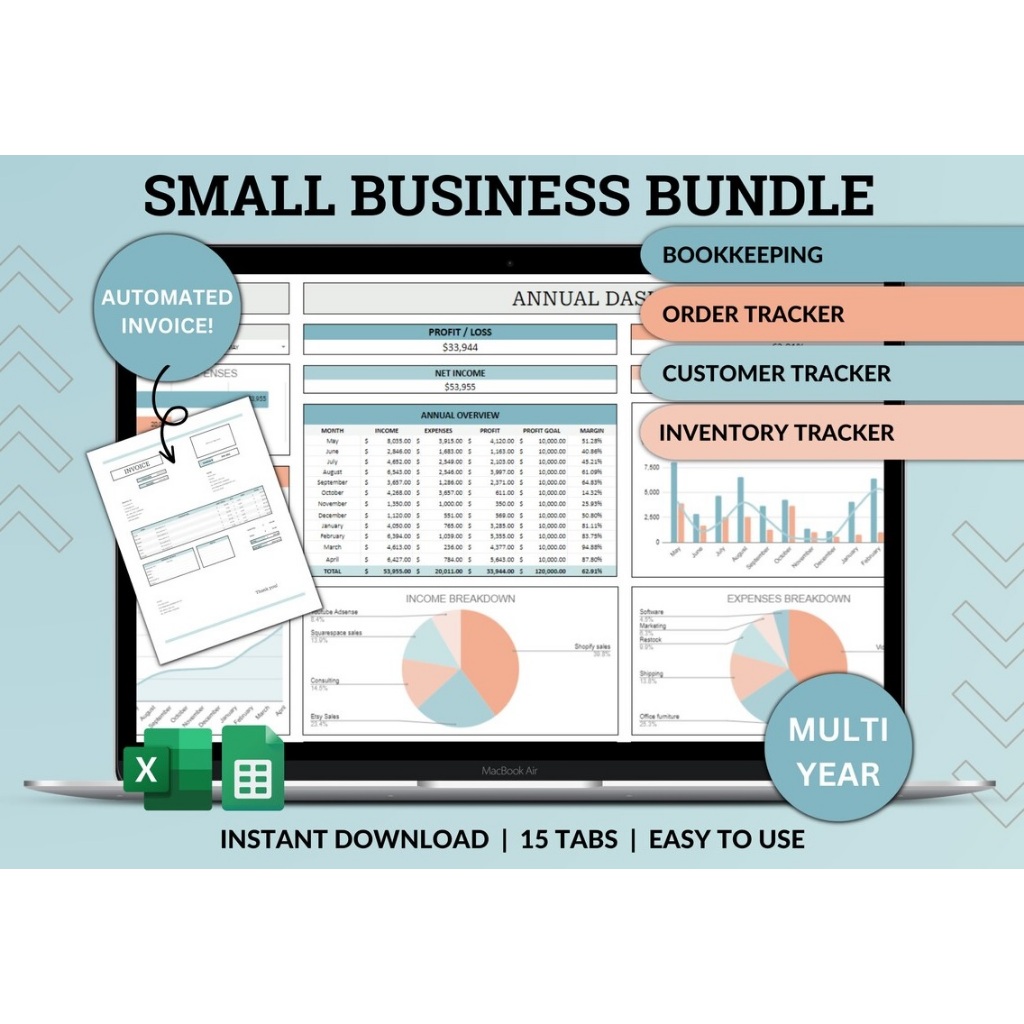 Small Business Management Bundle – All Automated Bookkeeping, Customer ...