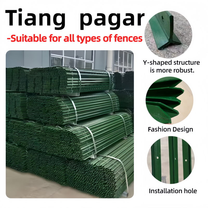 Tiang Pagar 1.5m 1.7m 2m 2.3m 2.5m Pagar Cyclone Column Fence Poles ...
