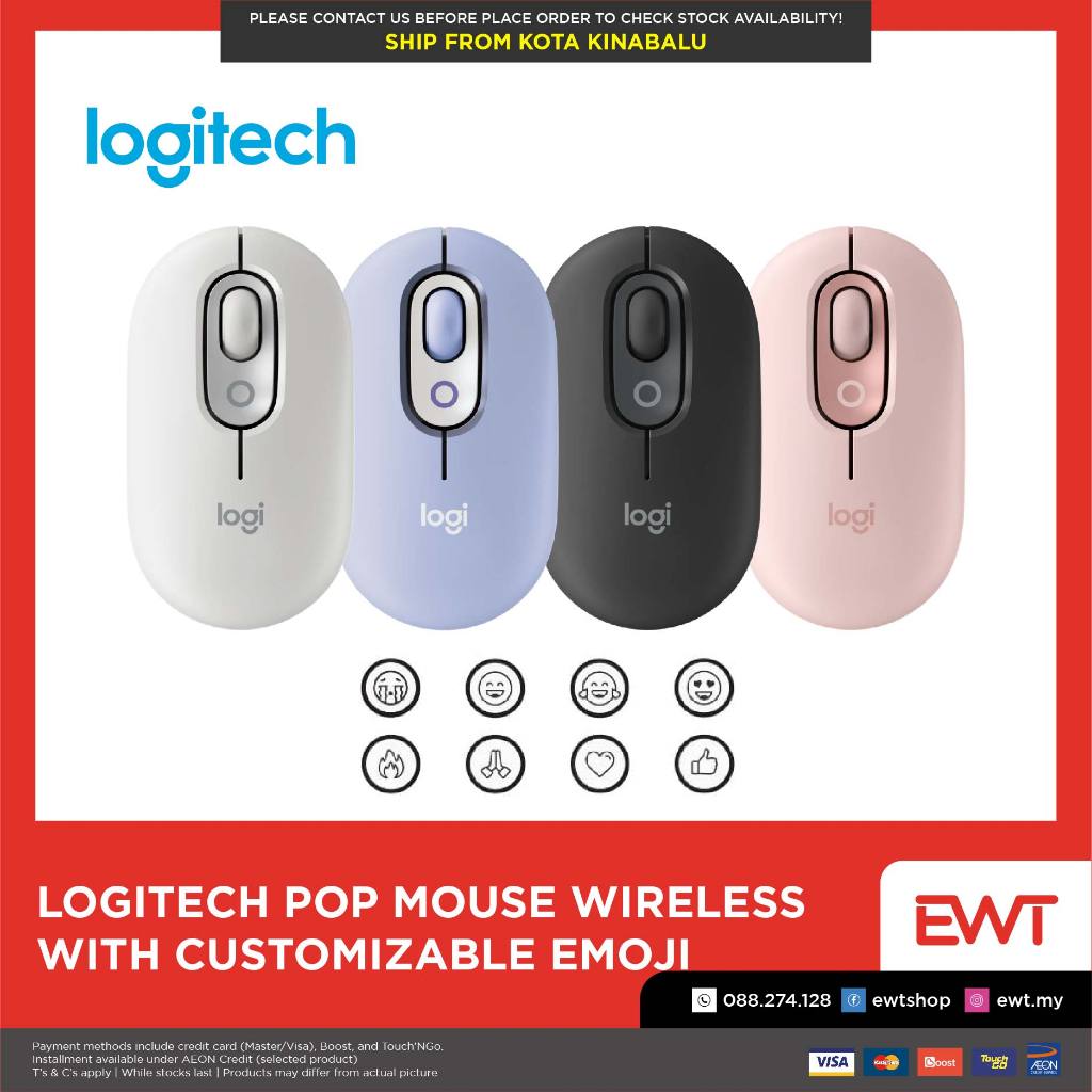 Logitech POP Wireless Mouse with Emoji Button Function 100% GENUINE! | Shopee Malaysia