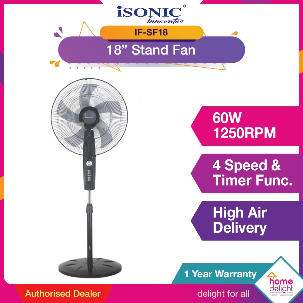 Isonic Stand Fan 16 Inch CTFWF16A / Isonic Stand Fan 18 Inch IFSF18 ...