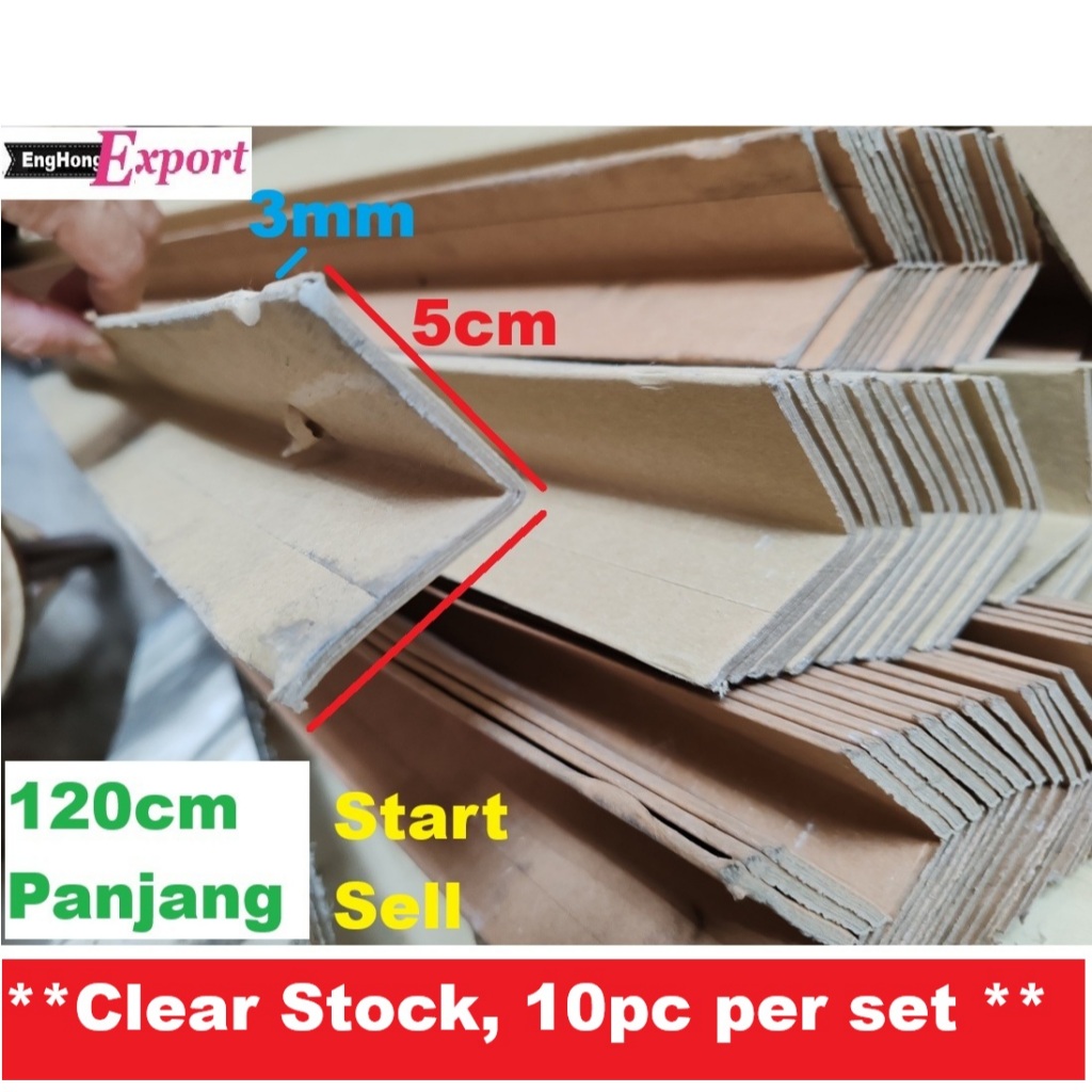 Package 5cm L Shape 5cm x 5cm x 120cm Cardboard Improve Packing Kertas ...