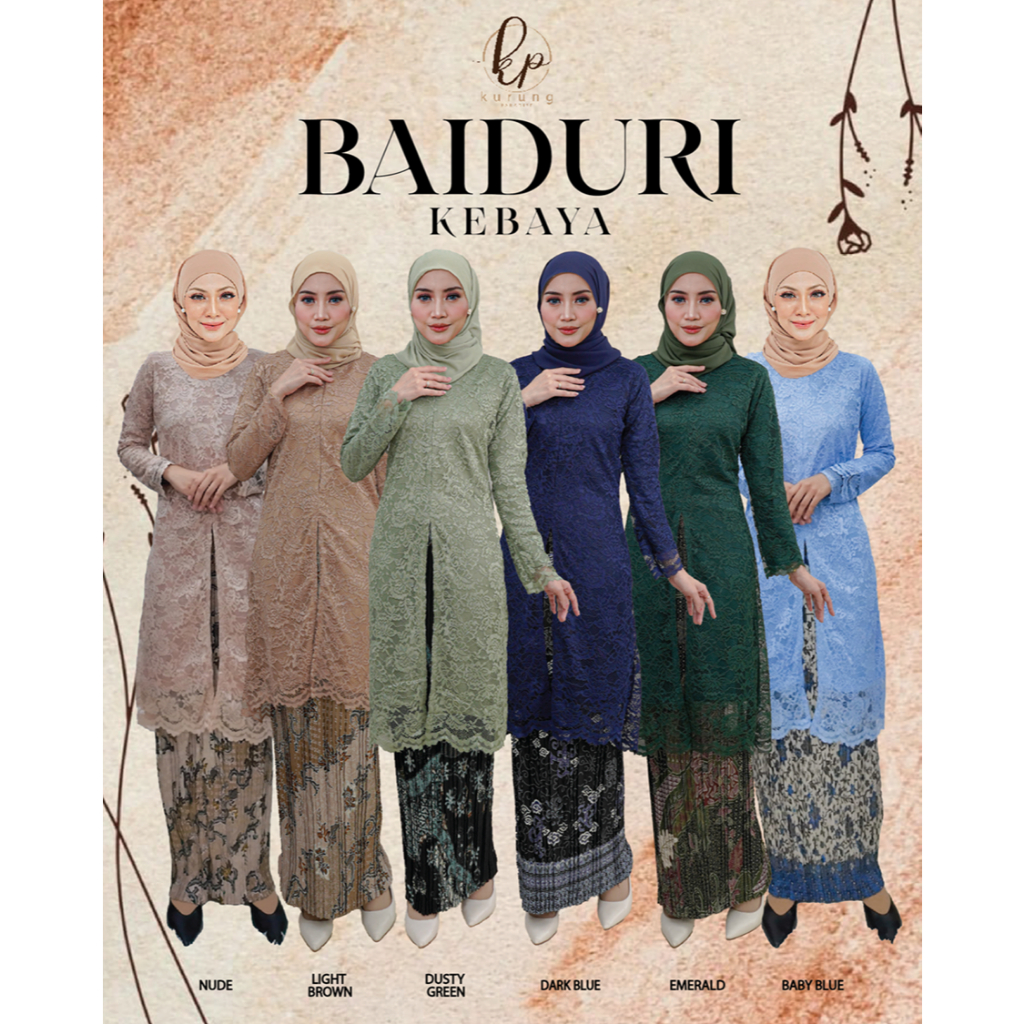 Kebaya Baiduuri by KURUNG PARADISE Fully Lace Series | Shopee Malaysia