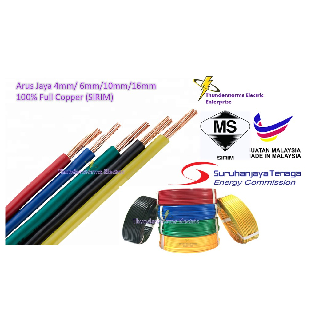 [LOOSE CUT PER METER] 4MM 6MM 10MM 16MM PVC CABLE (SIRIM) 100% PURE ...