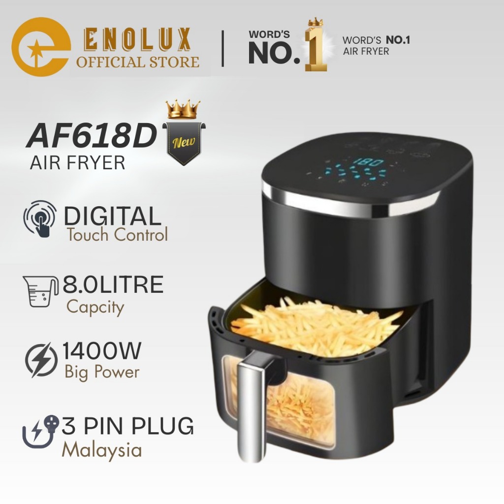 Enolux AF618D Air Fryer 8L Digital Control Household Cooker Oven Fryer ...