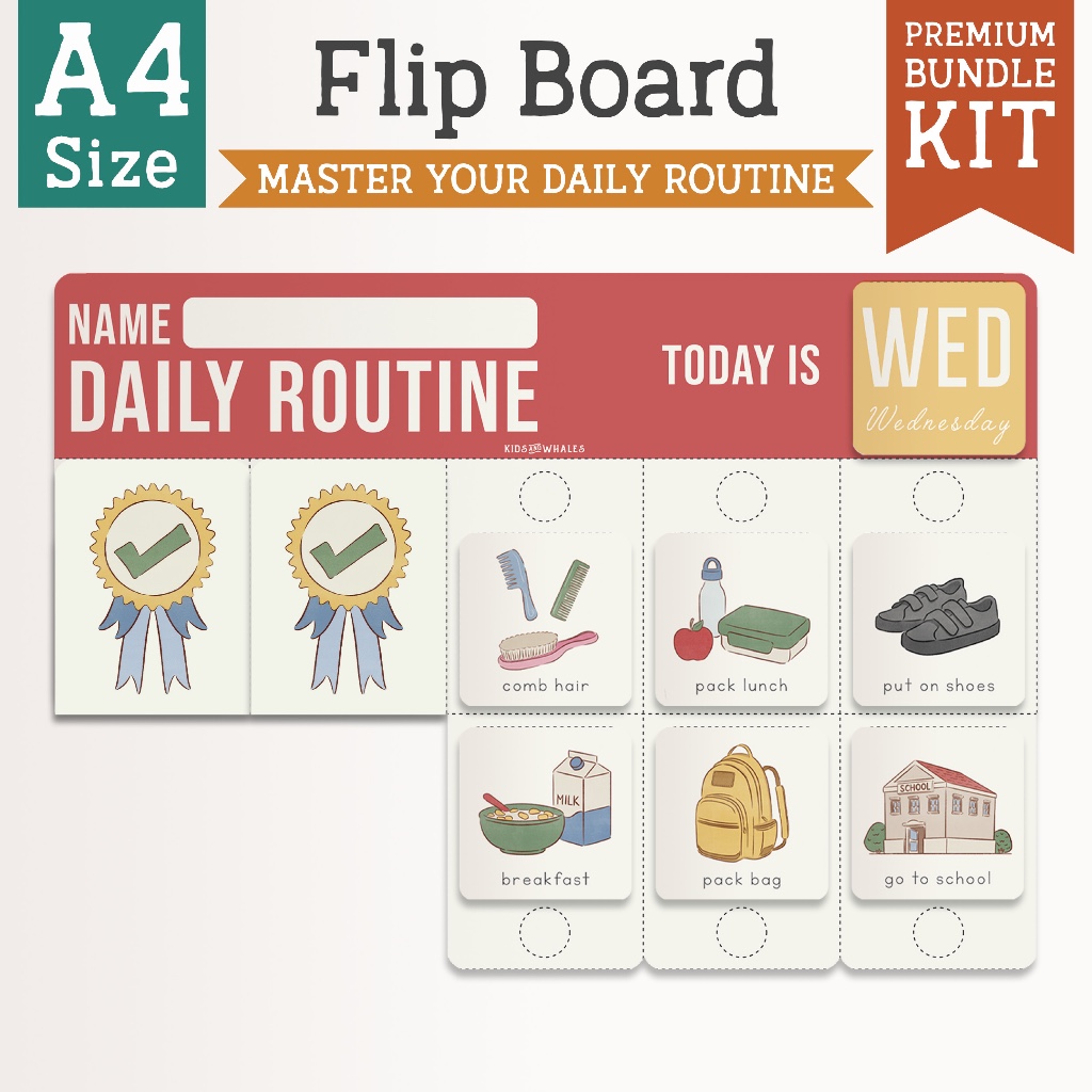 Bramble – Flip Board + Routine Cards | Weekly Visual Schedule for Kids ...