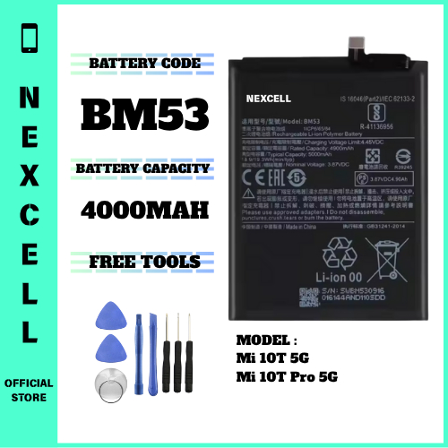 NEXCELL Bateri Serasi untuk BM53 Battery Bateri XIAOMI Mi 10T 5G ...