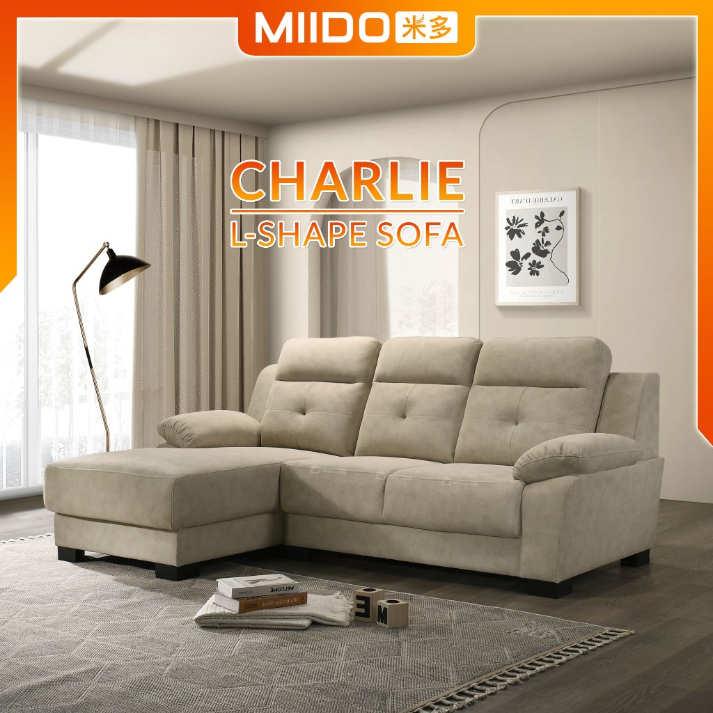 Miido Charlie L-Shape Sofa /Pet Friendly Sofa / Easy Clean Fabric/ Anti ...