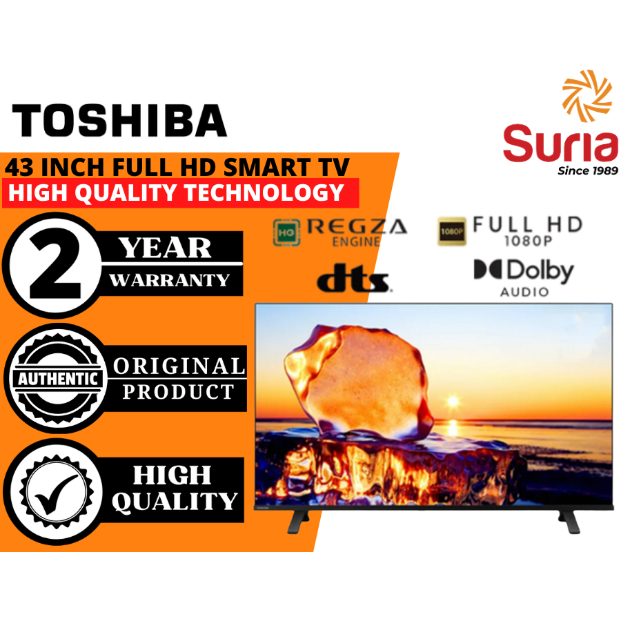 (Free Delivery Kedah,Penang & Perlis)Toshiba 43 Inch Direct LED Full HD Direct LED Smart TV ...