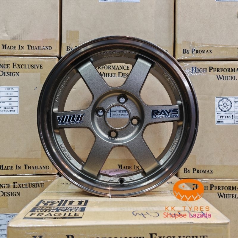 [4PCS] New Sport Rim 15inch Promax Wheels🇹🇭TE37 15X7JJ ET35 4H100 Old ...