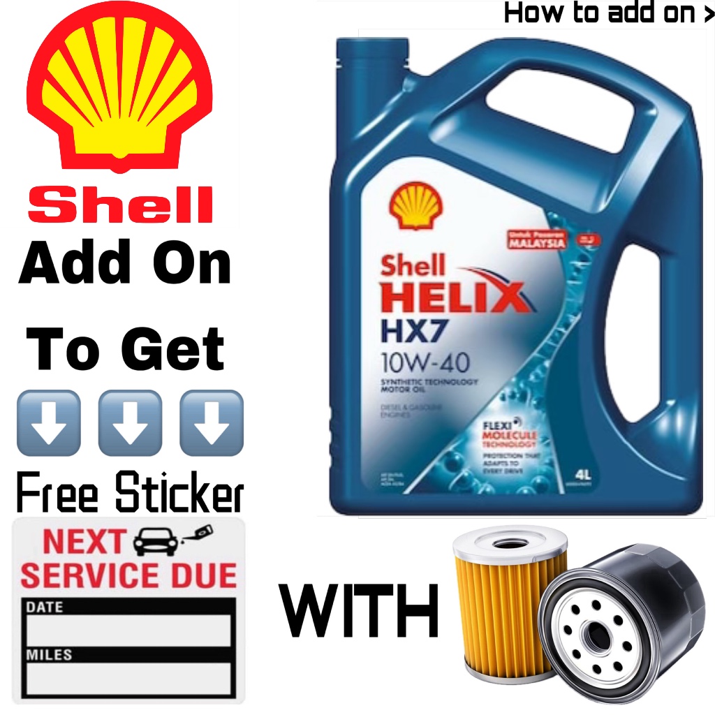 600049695 Shell Helix HX7 10W40 Semi Synthetic Engine Oil PM 4 Liter ...