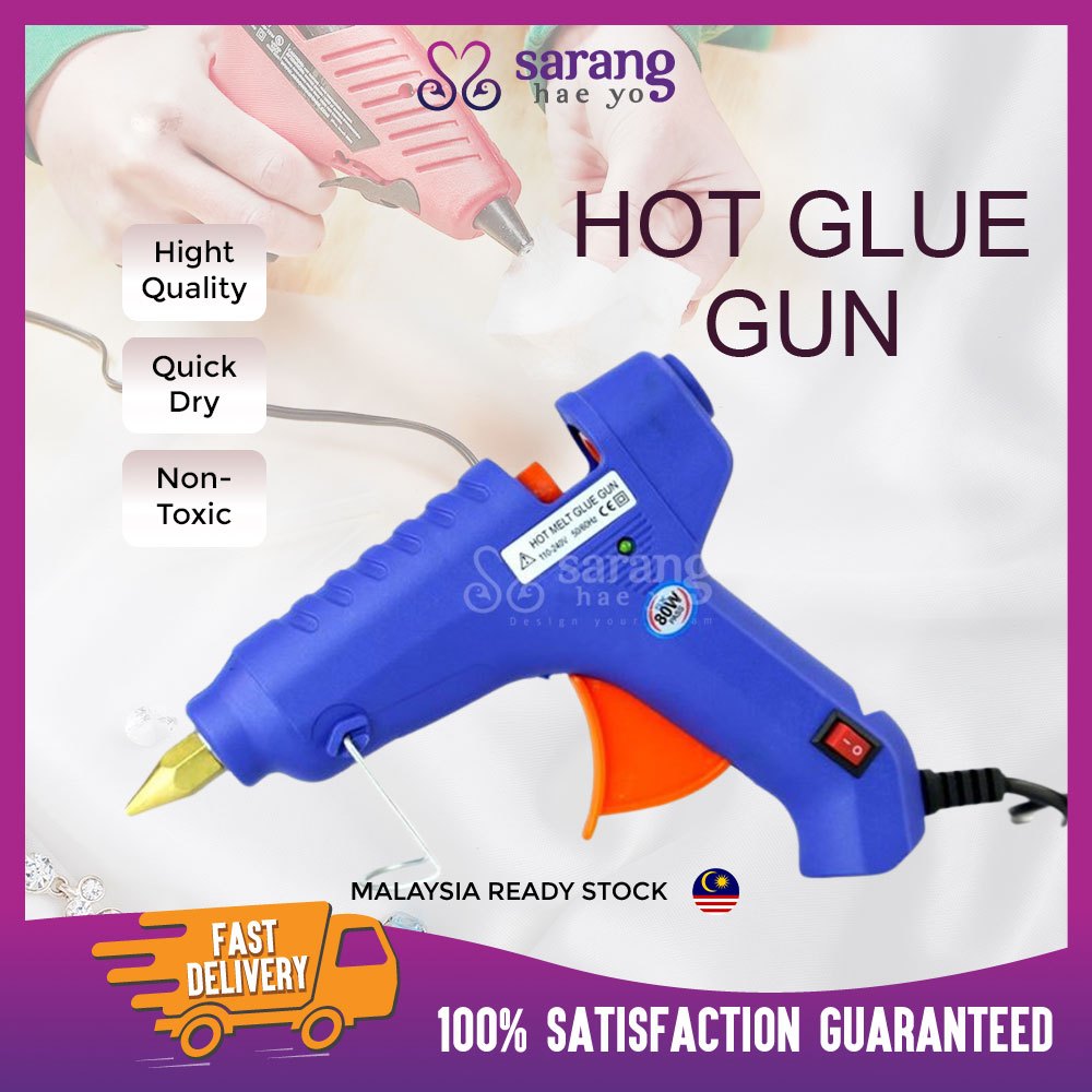 80W Hot Melt Glue Gun Pistol Gam Panas 110-240V Gam Pistol Saiz Besar ...