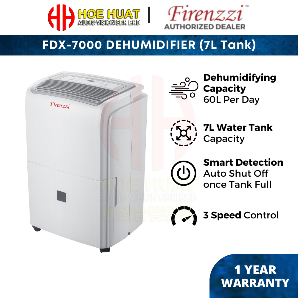 Firenzzi FDX-8000 (70L) Dehumidifier Clothes Dryer Antibacterial Anti ...