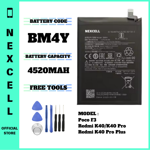 NEXCELL Bateri Serasi untuk Xiaomi Redmi K40/ K40 Pro / K40 Pro Plus ...