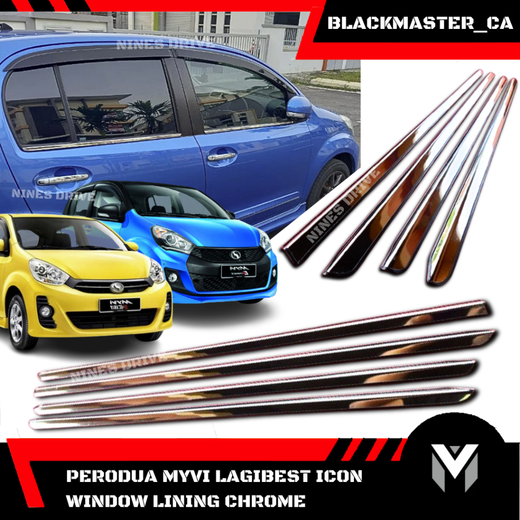 Perodua Myvi Lagi best Icon 2012–2016 Chrome Lining Window Trim ...