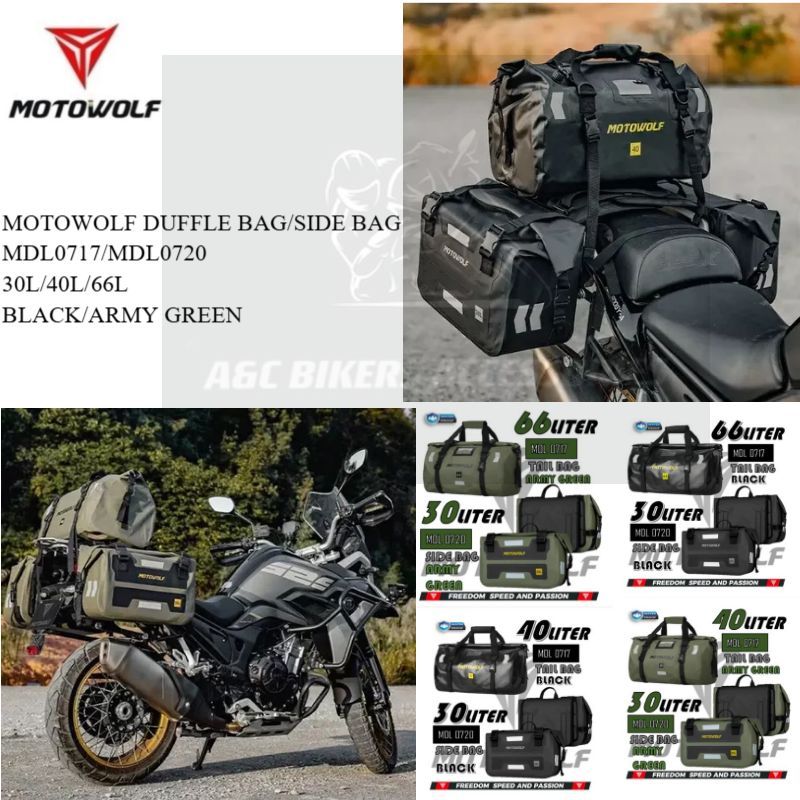 Motowolf Motorcycle Dry Duffel Bag Side bag Carrier Waterproof beg ...