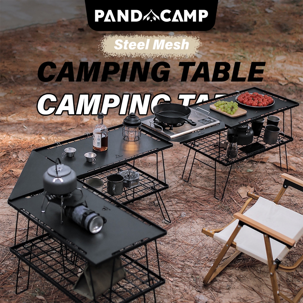 Customizable Iron Mesh Table Outdoor Camping Table Foldable Meja Lipat ...