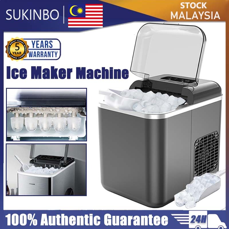 SUKINBO Commercial Ice Maker 12KG/24H Countertop Ice Making Machine ...