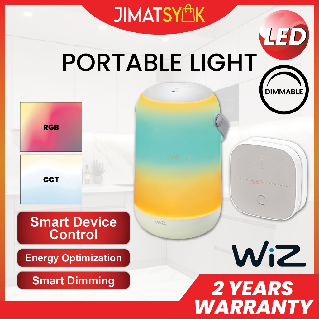 PHILIPS WiZ Mobile Portable Light 13.5W Dimmable RGB / Smart Portable ...