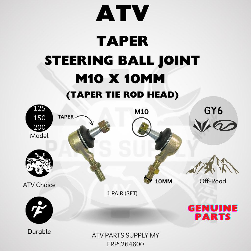ATV Taper Steering Ball Joint | Taper Tie Rod Head | M10x10mm for ...