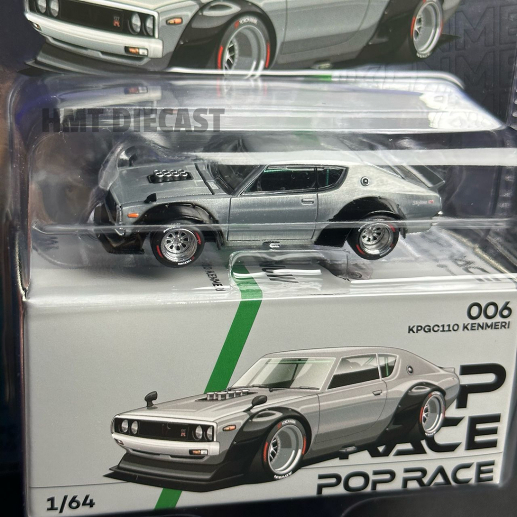 POP RACE 1/64 KPGC110 #006 Skyline GT-R V8 Drift Kenmeri Raw Metal ...